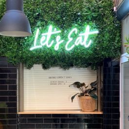 Let's Eat LED Light Sign | Neon Look Sign for Cafe & Kitchen Decor