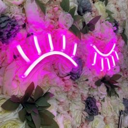 LED Neon Wink Lashes Wall Art for Lash Lounge & Beauty Bar